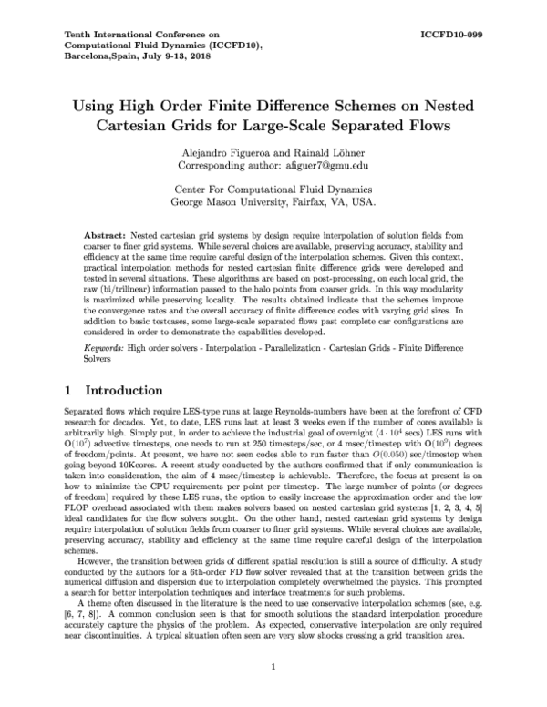 (PDF) High Order Finite Difference Schemes for Nested Grids in Fluid Dynamics