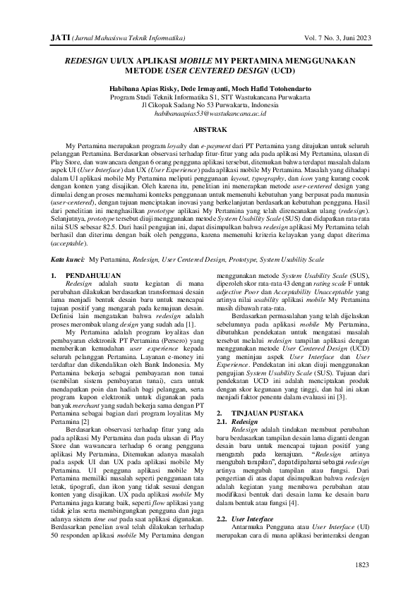 (PDF) Redesign Ui/Ux Aplikasi Mobile My Pertamina Menggunakan Metode User Centered Design (Ucd)