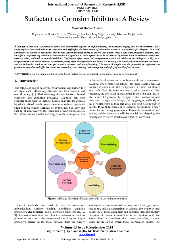 (PDF) Surfactant as Corrosion Inhibitors: A Review
