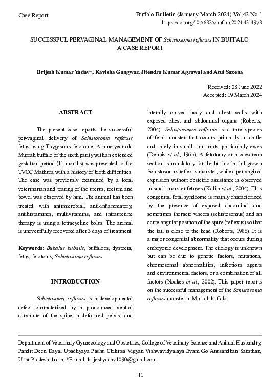 (PDF) Successful pervaginal management of Schistosoma reflexus in ...