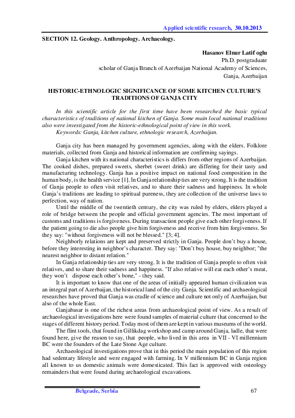 (PDF) Historic-Ethnologic Significance of Some Kitchen Culture’s ...