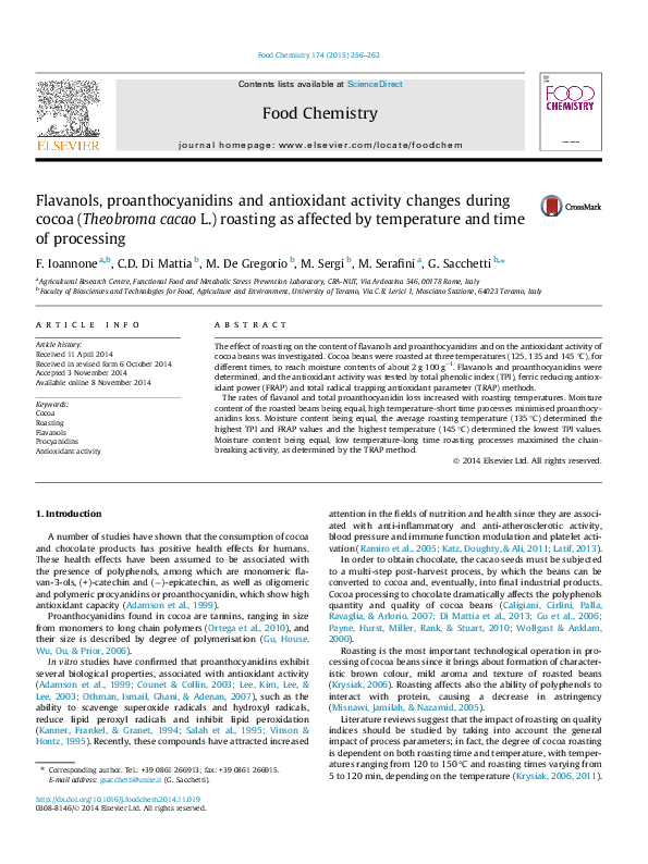 (PDF) Flavanols, proanthocyanidins and antioxidant activity changes during cocoa (Theobroma ...