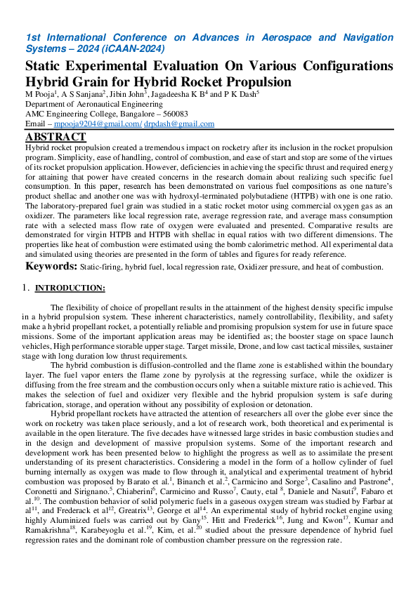 (PDF) Static Experimental Evaluation On Various Configurations Hybrid ...