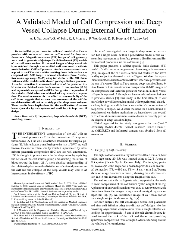 (PDF) A Validated Model of Calf Compression and Deep Vessel Collapse ...