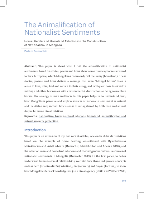 (PDF) The Animalification of Nationalist Sentiments: Horse, Herder and ...