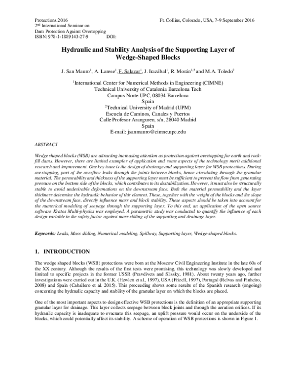 (PDF) Hydraulic and stability analysis of the supporting layer of wedge ...
