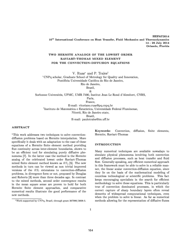 (PDF) Hermite Methods for Convection-Diffusion Problems