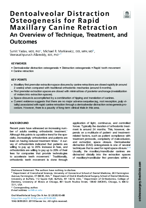 (PDF) Dentoalveolar distraction osteogenesis for rapid orthodontic ...