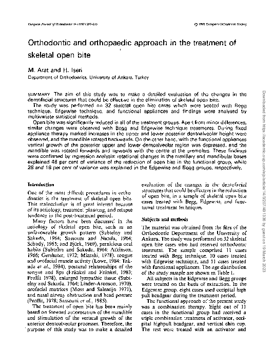 (PDF) Orthodontic and orthopaedic approach in the treatment of skeletal ...