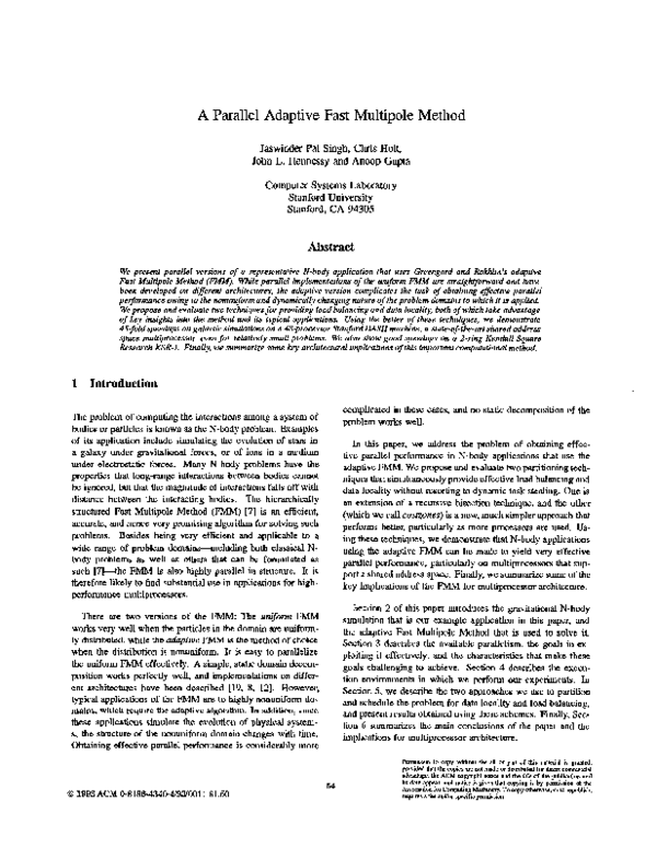 (PDF) A parallel adaptive fast multipole method