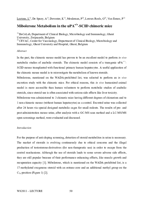 (PDF) Mibolerone metabolism in the uPA+/+-SCID chimeric mice