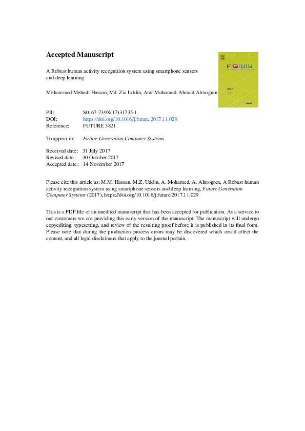 Pdf A Robust Human Activity Recognition System Using Smartphone