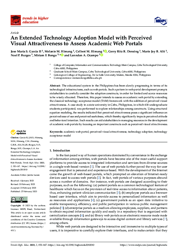 (PDF) An Extended Technology Adoption Model with Perceived Visual ...