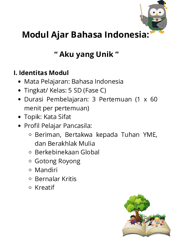 (PDF) Modul Bahasa Indonesia Bab 1 kelas 5 sd