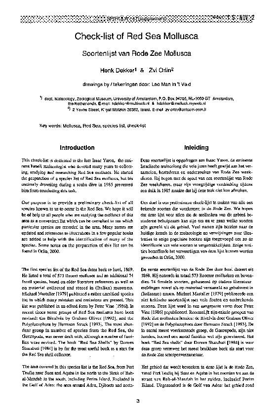 (PDF) Check-list of Red Sea Mollusca