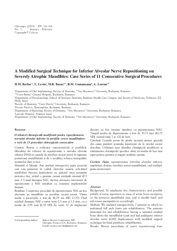 (PDF) A modified surgical technique for inferior alveolar nerve ...