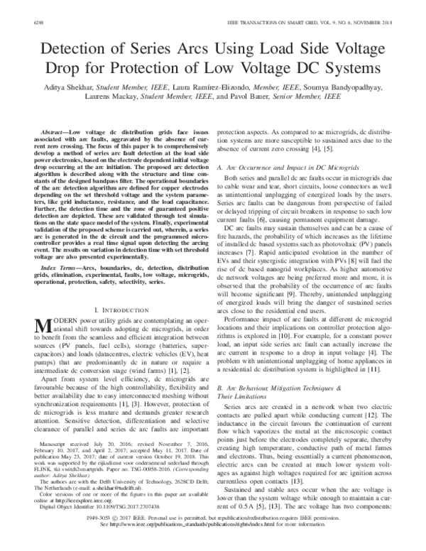 (PDF) Detection of Series Arcs Using Load Side Voltage Drop for ...