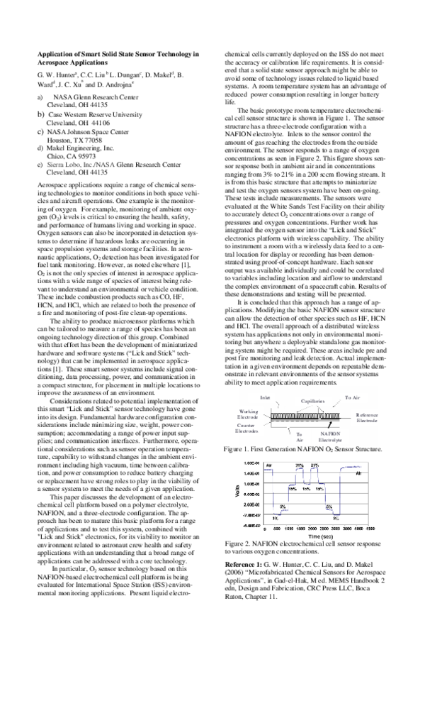 (PDF) Application of Smart Solid State Sensor Technology in Aerospace Applications