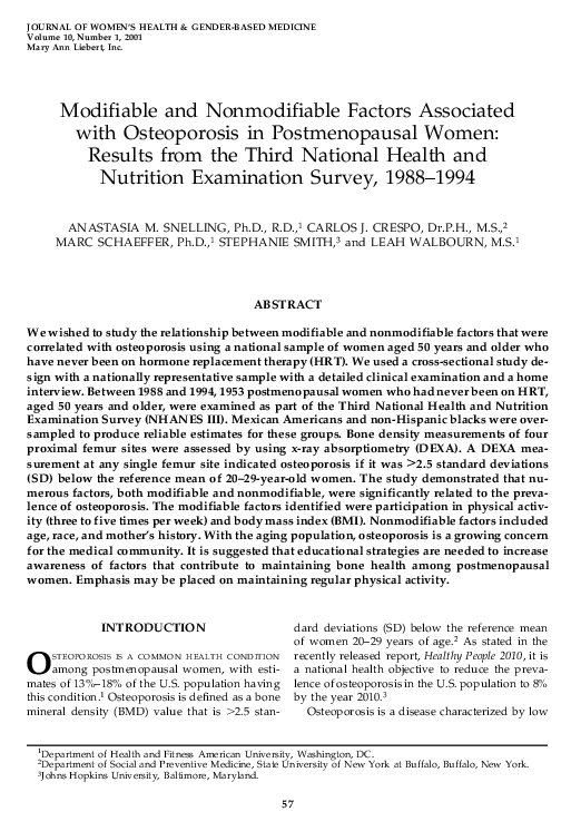 (PDF) Modifiable and Non-modifiable Factors Associated with Low ...