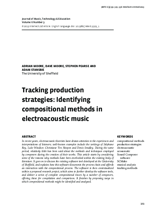 (PDF) Tracking production strategies: Identifying compositional methods ...