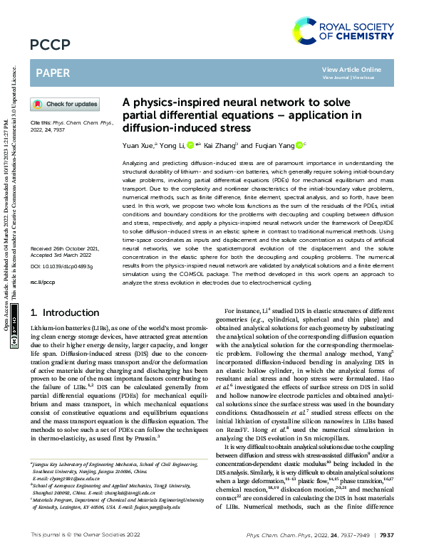 (PDF) A physics-inspired neural network to solve partial differential equations – application in ...