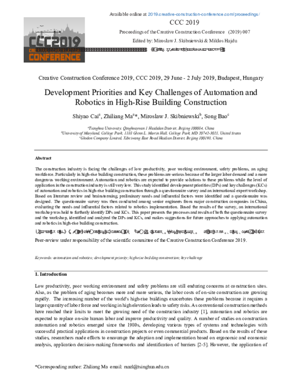 (PDF) Development Priorities and Key Challenges of Automation and ...