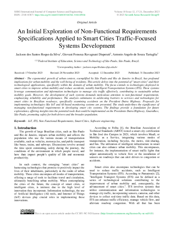 (PDF) An Initial Exploration of Non-Functional Requirements Specifications Applied to Smart ...