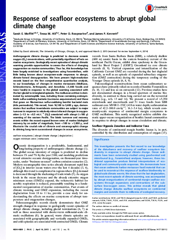 (PDF) Response of seafloor ecosystems to abrupt global climate change