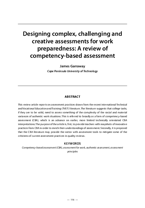 (PDF) Designing complex, challenging and creative assessments for work ...