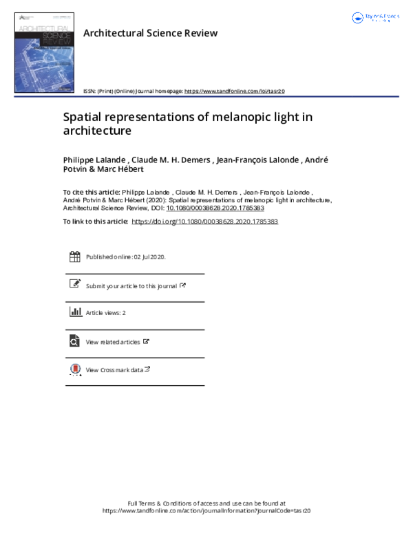 (PDF) Spatial representations of melanopic light in architecture