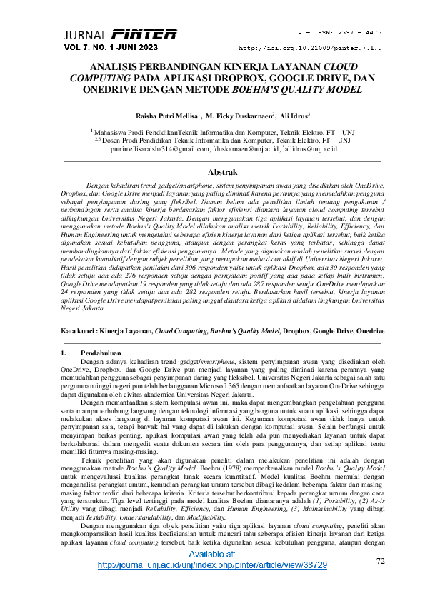 (PDF) Analisis Perbandingan Kinerja Layanan Cloud Computing Pada Aplikasi Dropbox, Google Drive ...