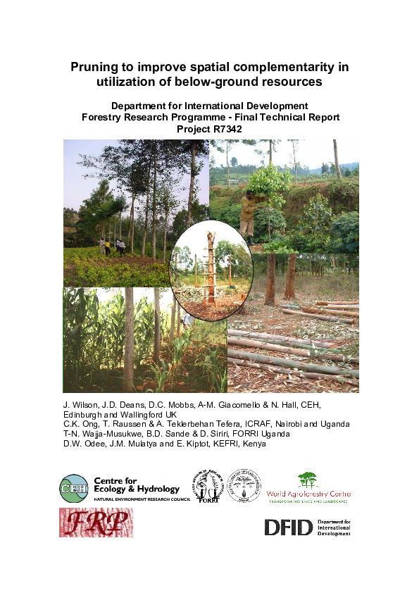 (PDF) Pruning to improve spatial complementarity in utilization of below-ground resources ...