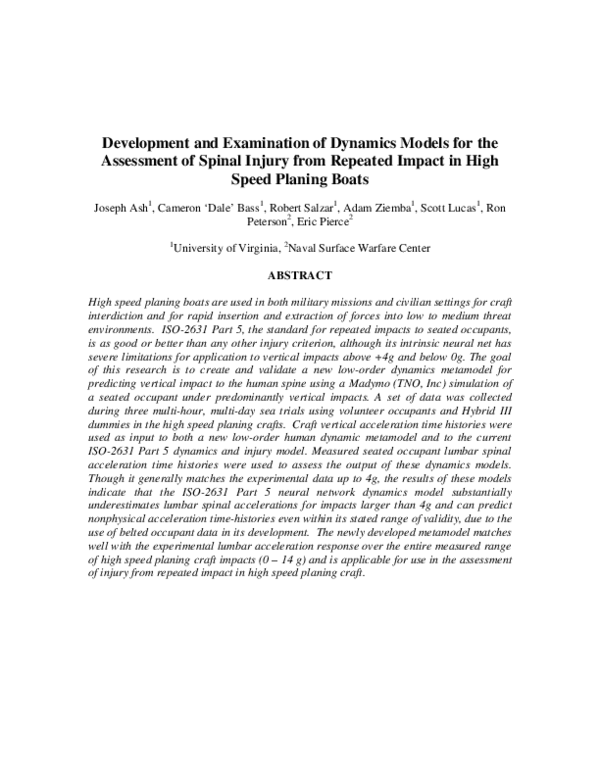(PDF) Spinal Injury Dynamics in High-Speed Boats