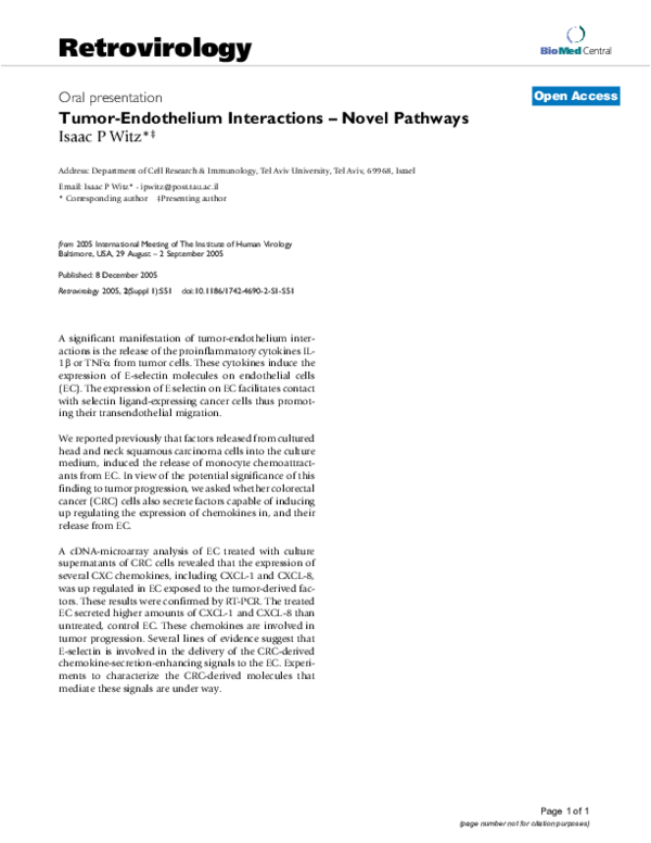 (PDF) Tumor-Microenvironment Interactions | Isaac Witz - Academia.edu