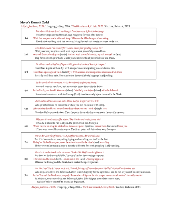 (PDF) Meyer's Dussack Poem Comparison