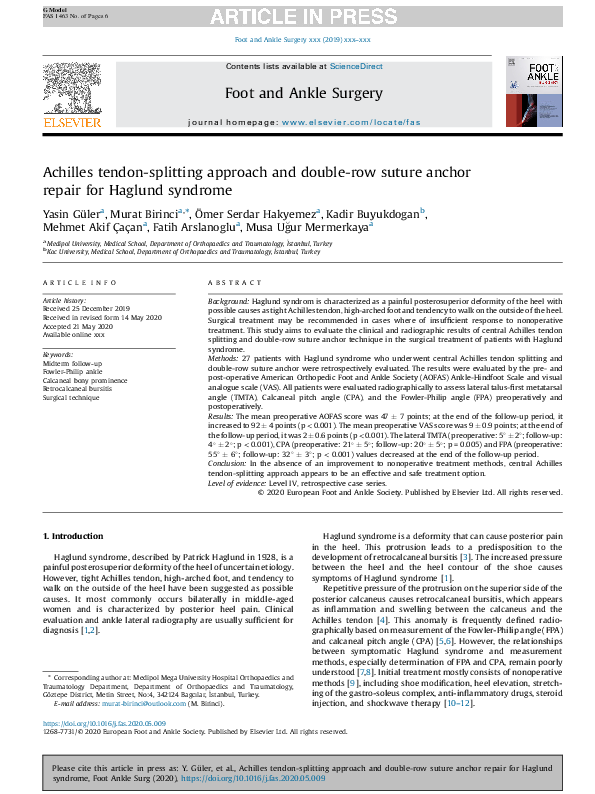 (PDF) Achilles tendon-splitting approach and double-row suture anchor ...