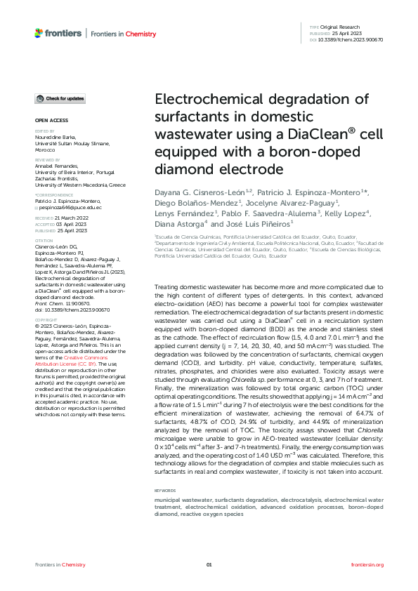 (PDF) Electrochemical degradation of surfactants in domestic wastewater ...
