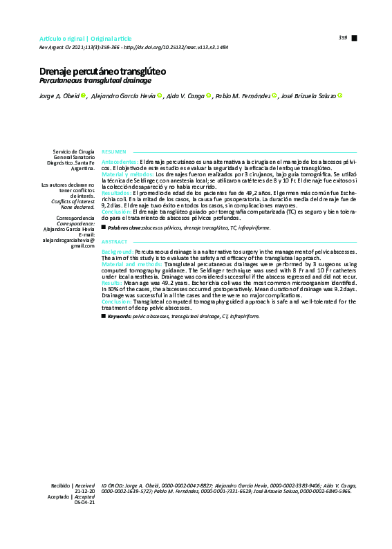 (PDF) Percutaneous transgluteal drainage