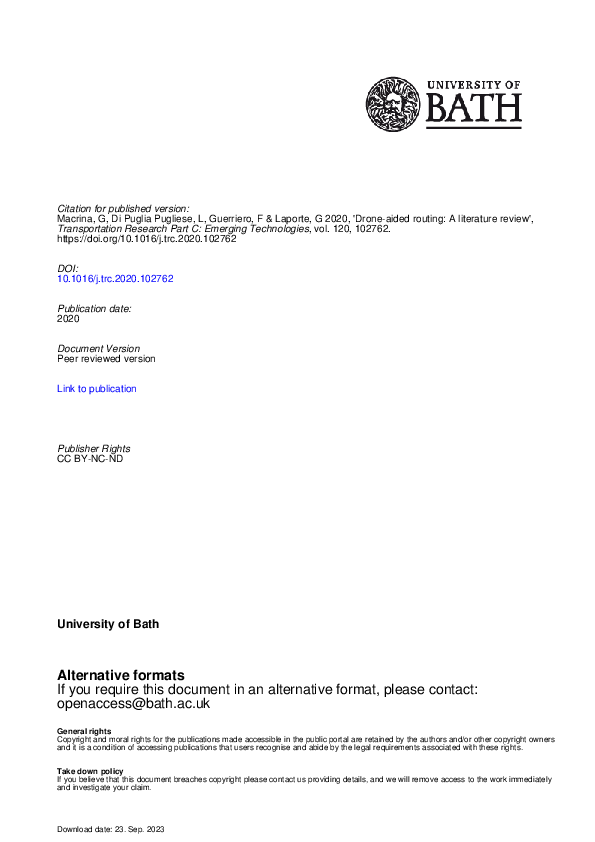 Pdf Drone Aided Routing A Literature Review