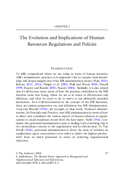 (PDF) The Evolution and Implications of Human Resources Regulations and ...