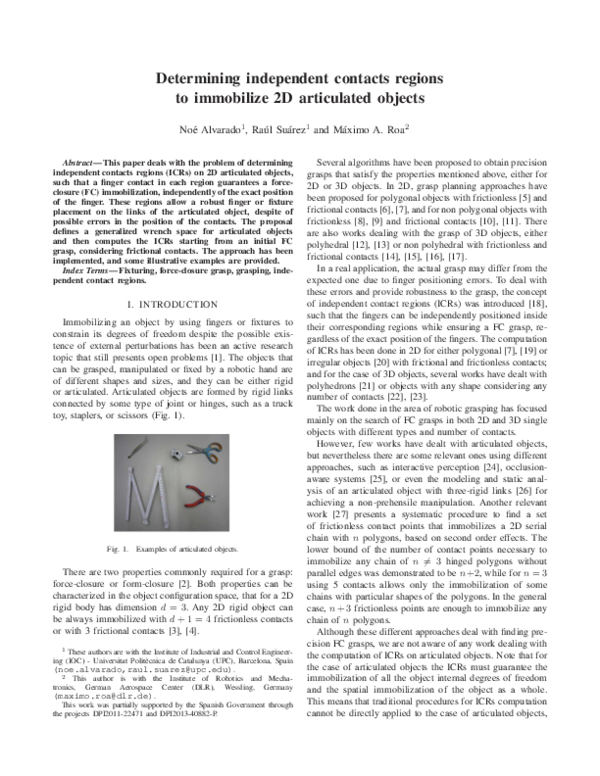 (PDF) Determining independent contacts regions to immobilize 2D ...