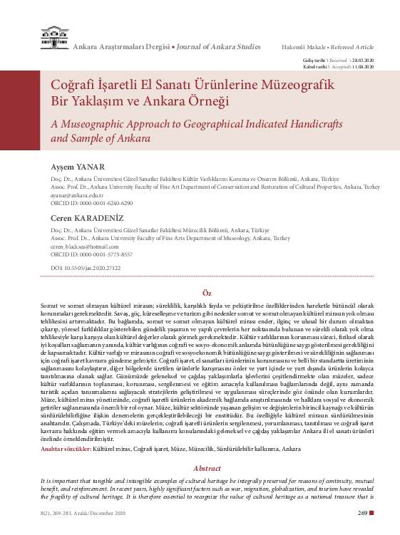 (PDF) A Museographic Approach to Geographical Indicated Handicrafts and ...