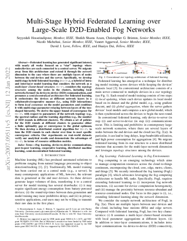 (PDF) Multi-Stage Hybrid Federated Learning Over Large-Scale D2D-Enabled Fog Networks