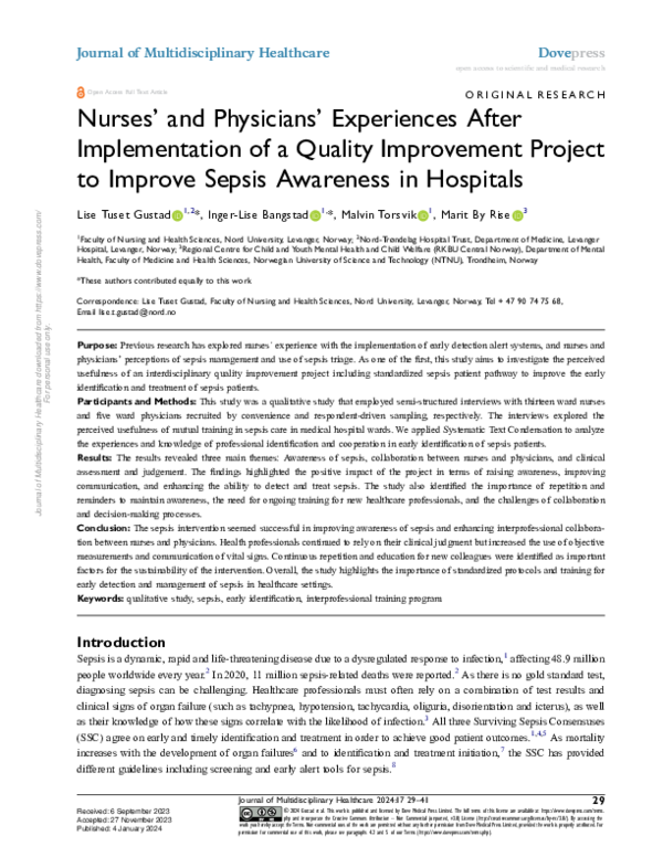 (PDF) Nurses’ and Physicians’ Experiences After Implementation of a ...