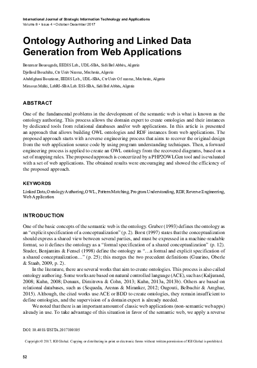 (PDF) Ontology Authoring and Linked Data Generation from Web Applications