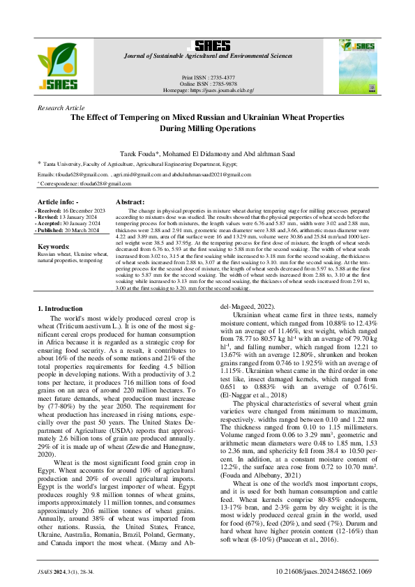 (PDF) The Effect of Tempering on Mixed Russian and Ukrainian Wheat ...