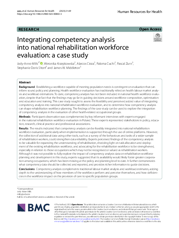 (PDF) Integrating competency analysis into national rehabilitation ...