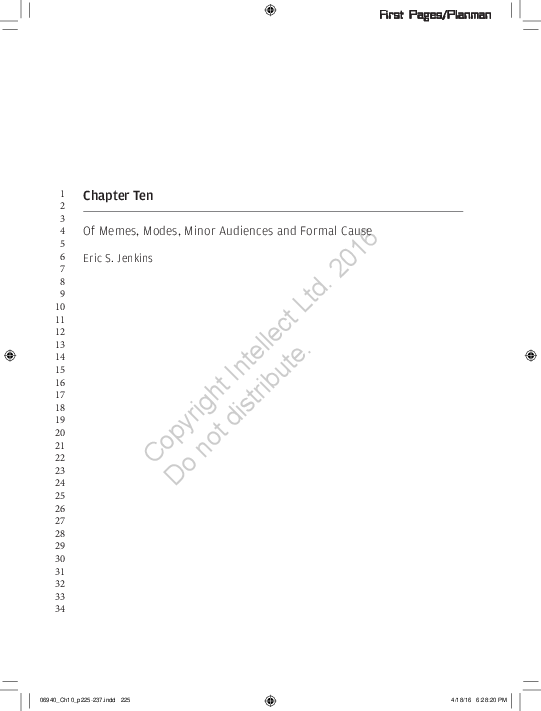 (PDF) Of Memes, Modes, Minor Audiences and Formal Cause