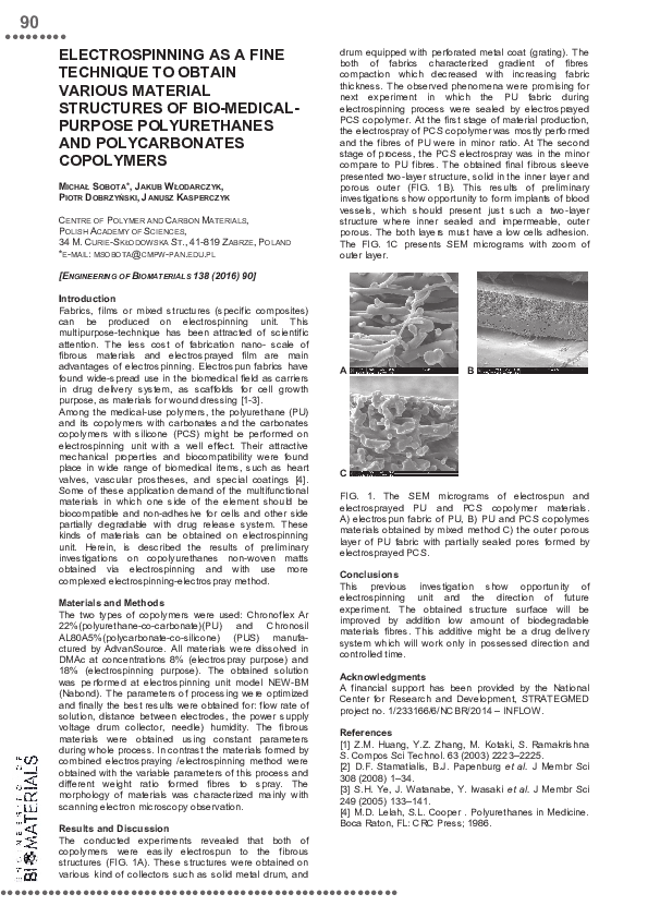 (PDF) Electrospinning as a fine technique to obtain various material structures of bio-medical ...
