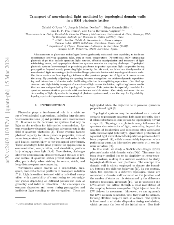 (PDF) Transport of non-classical light mediated by topological domain ...